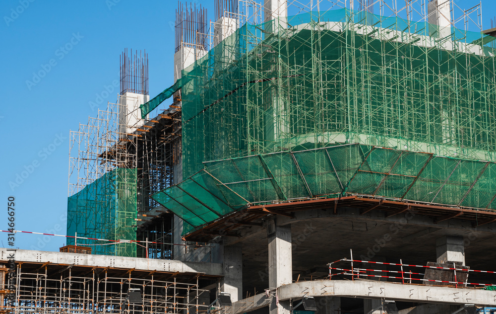 Building and Construction Site in progress. Building construction site ...