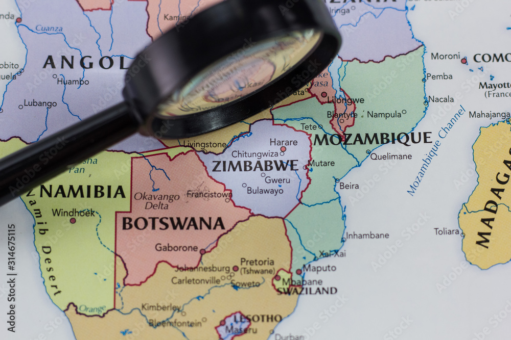 zimbabwe location on world map