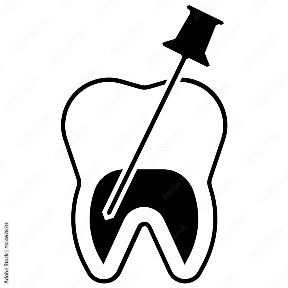 Root Canal Therapy Vector, Dental Care Icon Design Stock Vector | Adobe ...