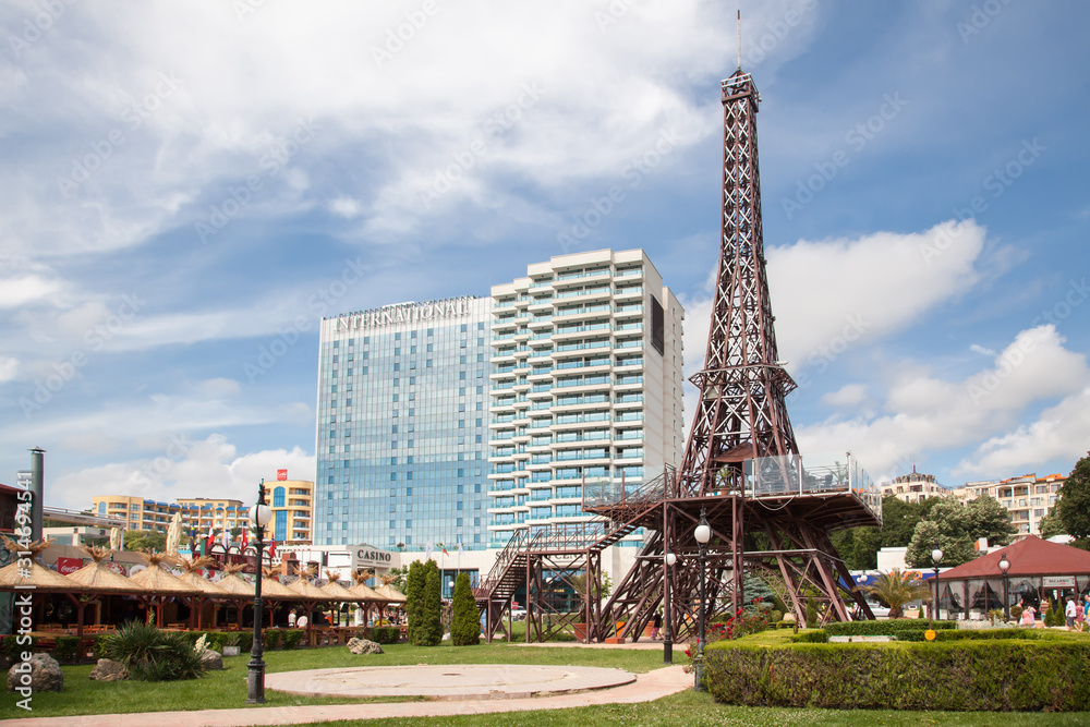 Golden Sands Varna, Bulgaria 5 JUNE, 2017: Mini Eiffel Tower and ...