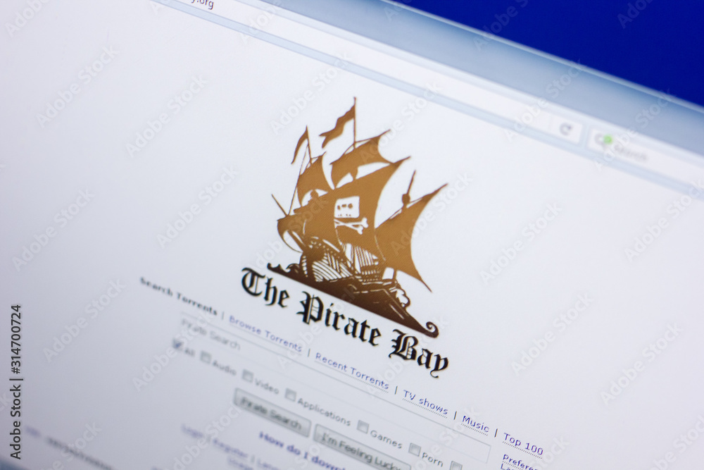 Stockfoto Ryazan, Russia - April 16, 2018 - Homepage of The Pirate Bay ...
