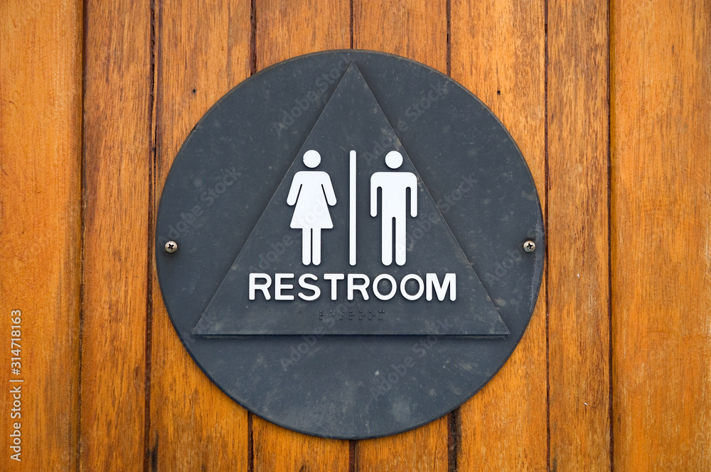 Brass restroom sign ภาพถ่ายสต็อก | Adobe Stock