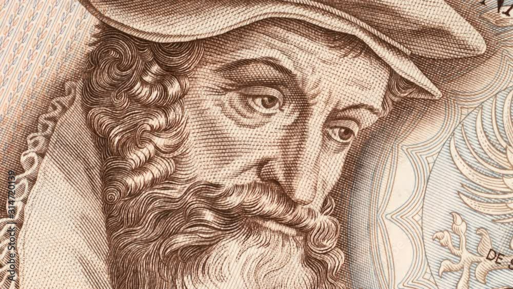 Gerardus Mercator (1512 - 1594) portrait on Belgium 1000 francs (1965 ...