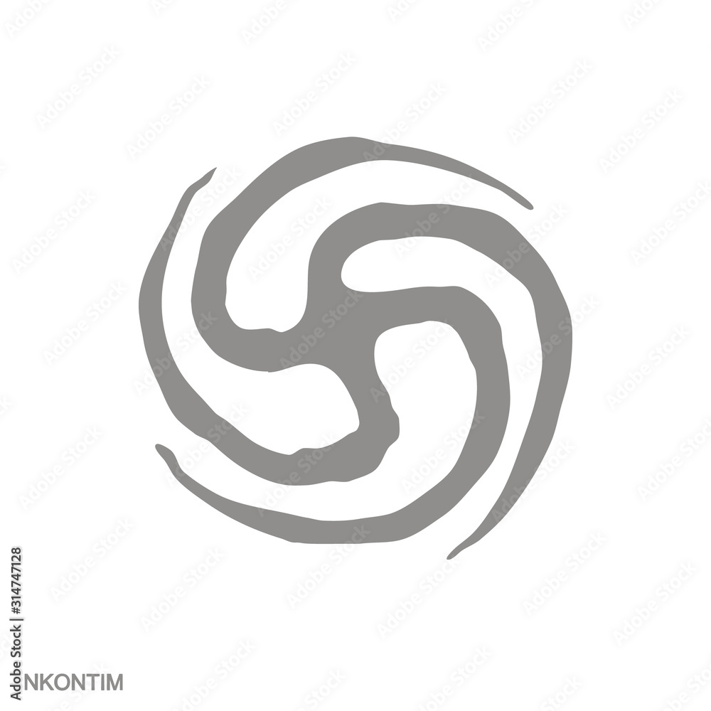 Vector monochrome icon with Adinkra symbol Nkontim Stock Vector | Adobe ...