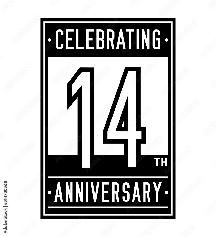 14 years logo design template. Anniversary vector and illustration ...