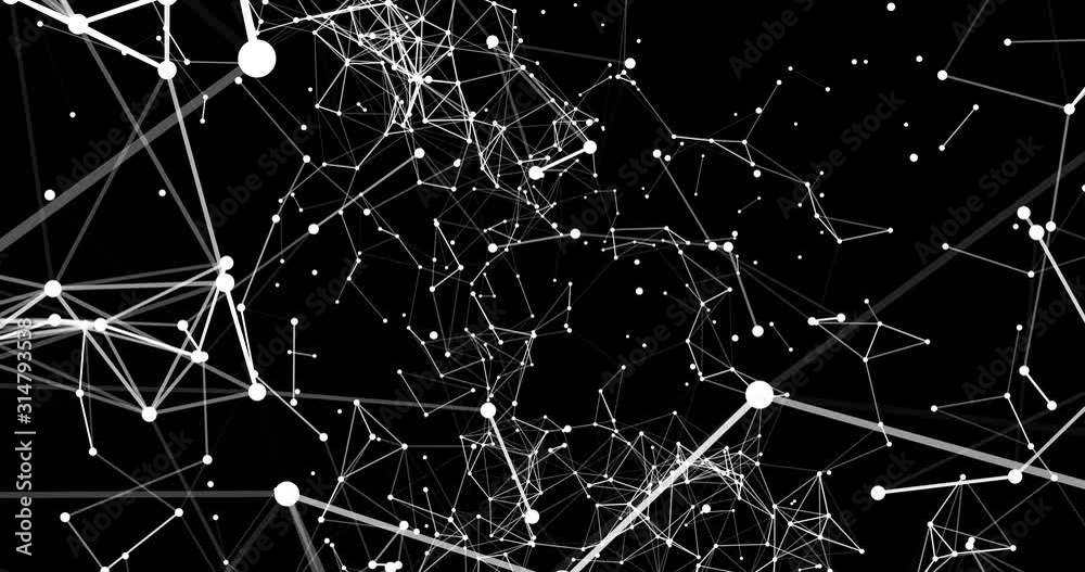 Connecting dots and lines. Global network connection. Plexus white abstract technology. Science ...