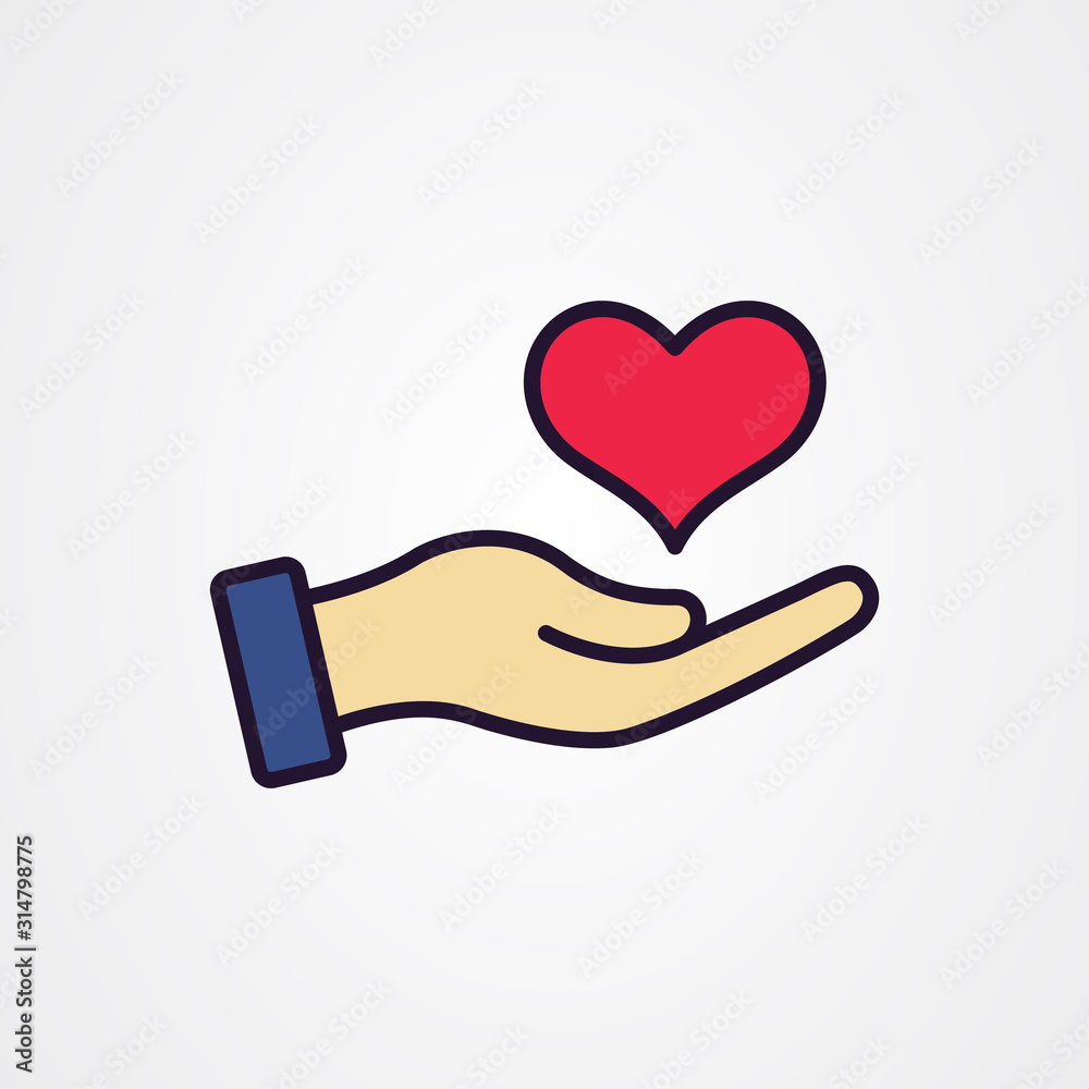 Hand giving love symbol vector illustration Stock Vector | Adobe Stock