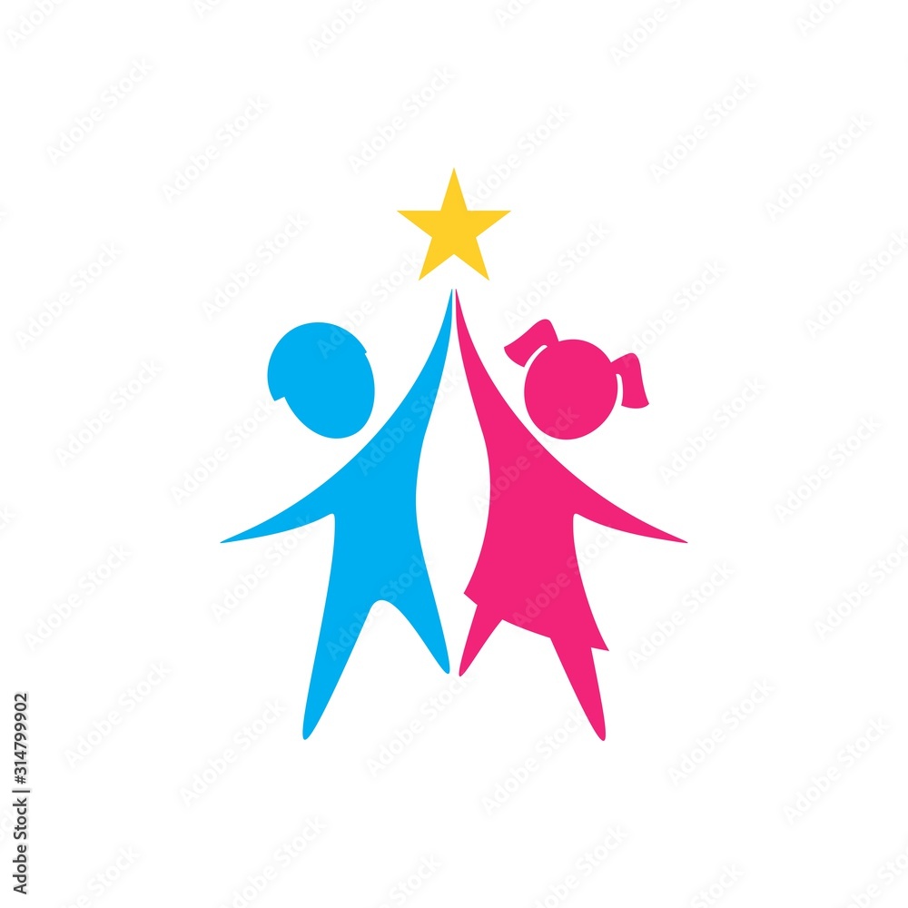 Happy kids star education. Rejoice back to school. Creative children ...