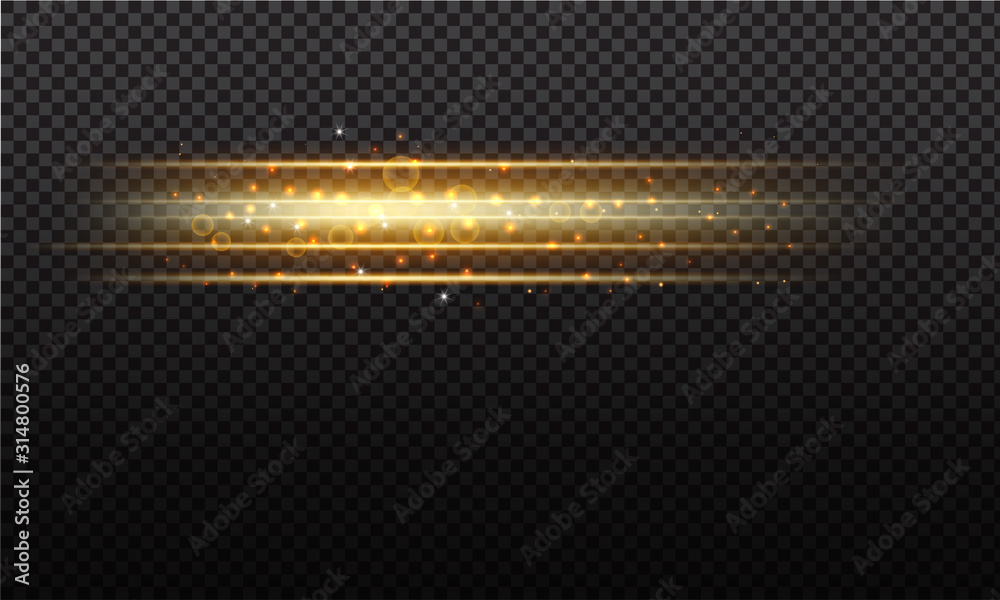 Golden magic line. Gold trail isolated on transparent background ...