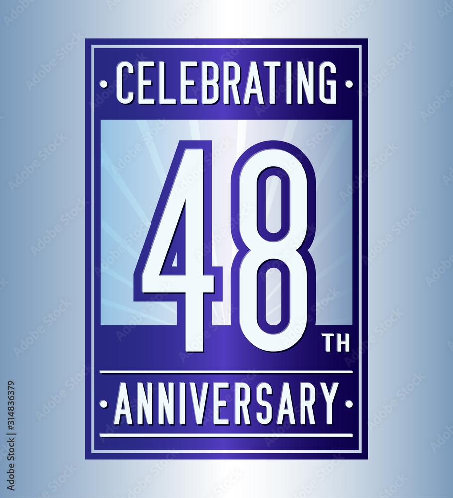 48 years logo design template. Anniversary vector and illustration ...