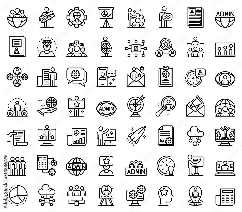IT administrator icons set. Outline set of IT administrator vector ... IT administrator icons set. Outline set of IT administrator vector ...