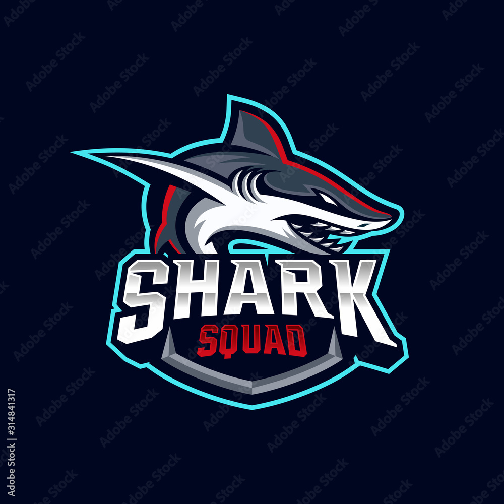 Shark esport gaming mascot logo template Vector Stock Vector | Adobe Stock