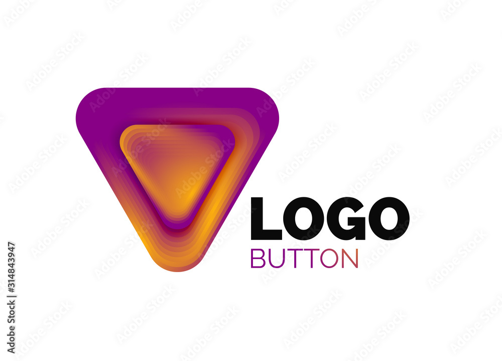 Play, arrow or download button icon, minimal design business logo ...