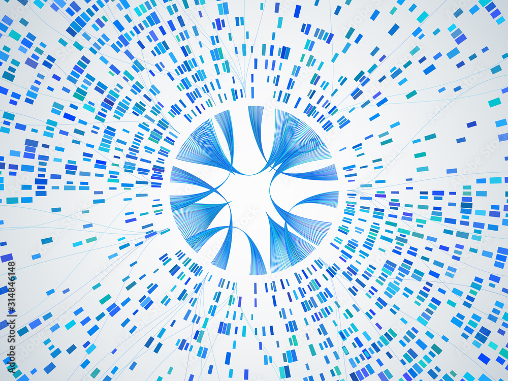 Genomic data. Dna test infographic, molecule structure genetic ...