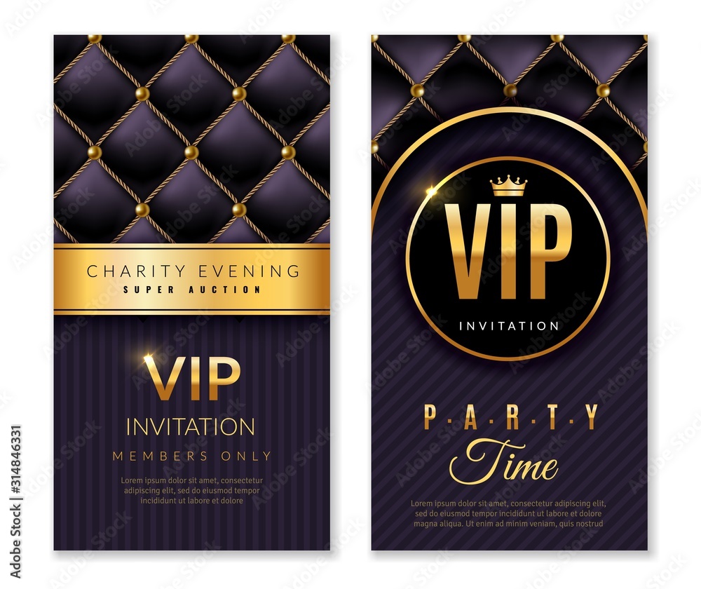 Vip banners. Premium invitation card with golden elements, celebration ...