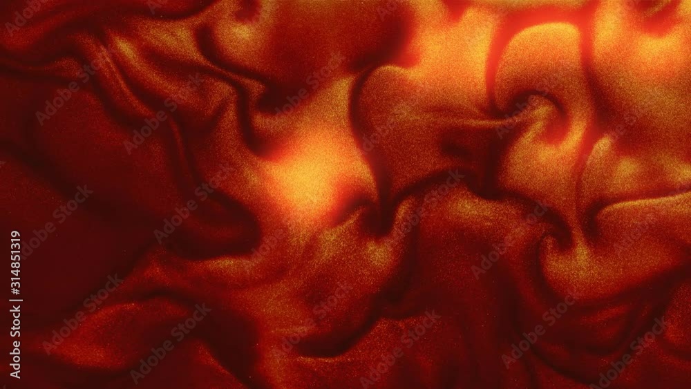 Glitter fluid background. Molten lava. Glowing red paint motion effect ...