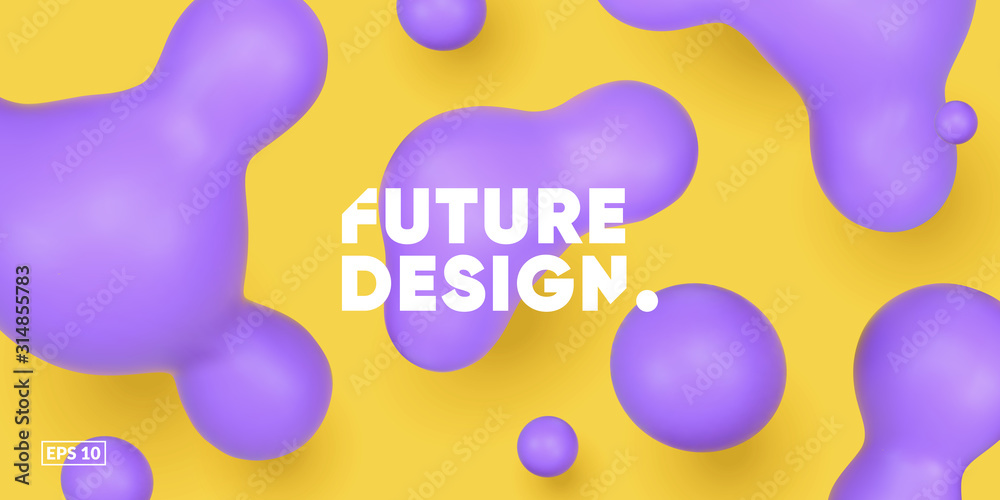 3D metaball render composition. Esp10 vector. Stock Vector | Adobe Stock