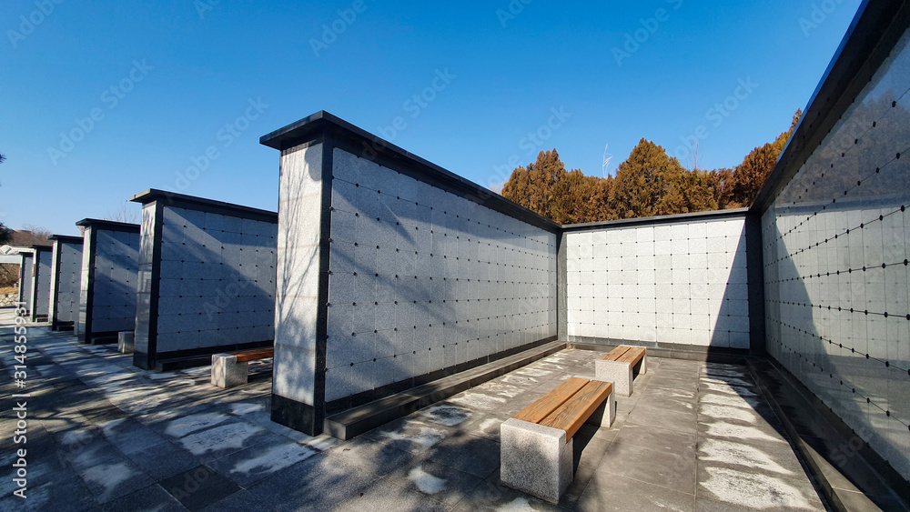 Literary charnel house at the Jeonju cemetery park in Hyoja-dong ...