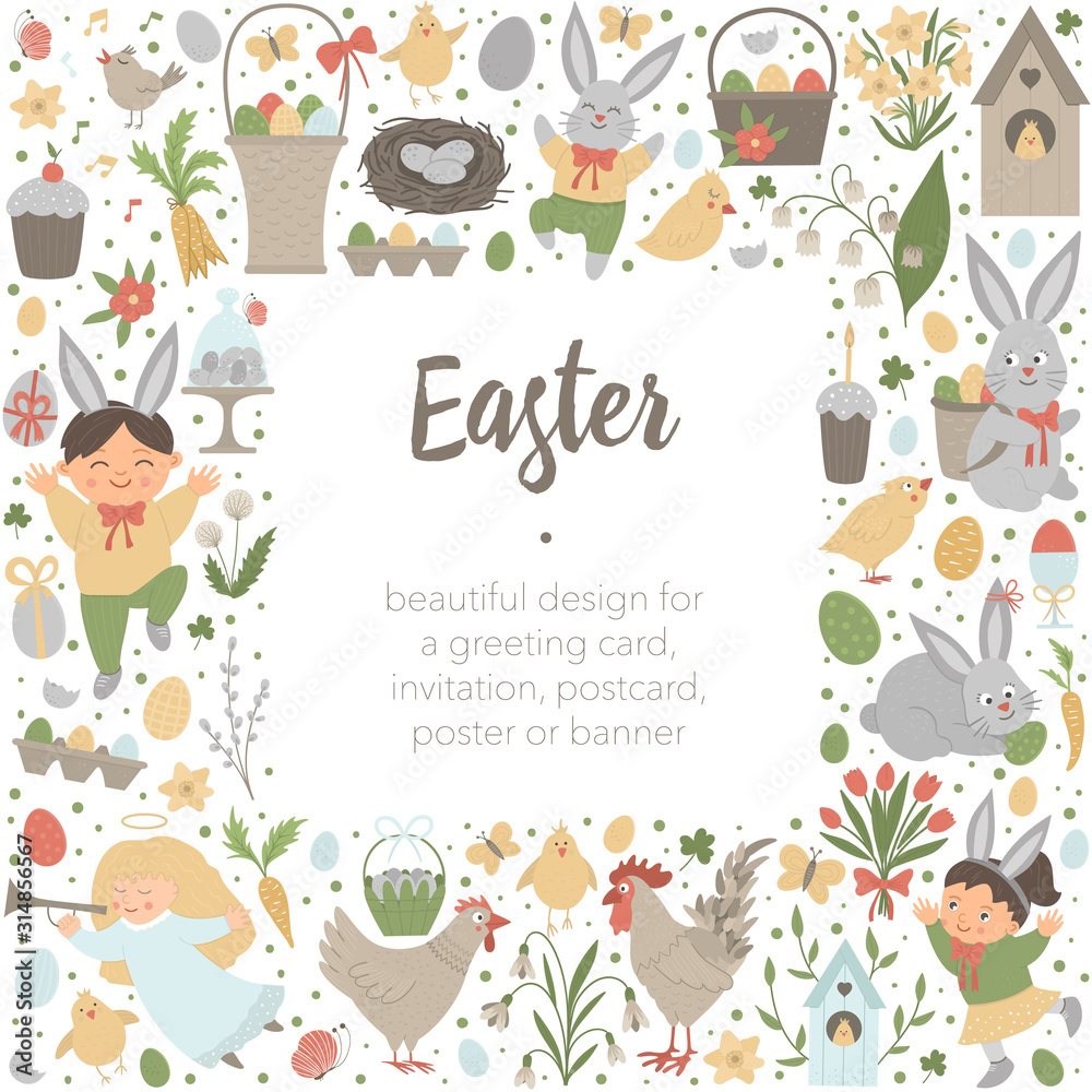 Vector Easter Bunny Border