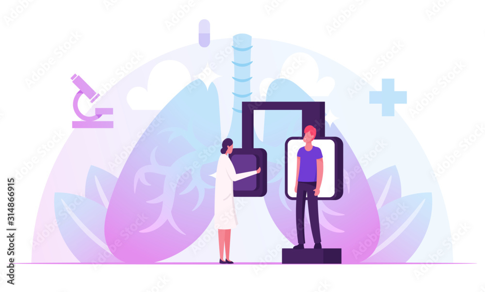 Fluorographic Examination, X-ray Medical Diagnostics Checkup. Radiology ...