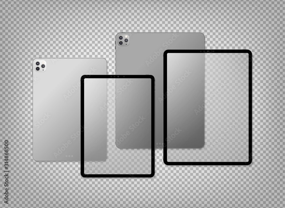 Realistic new tablets computer mockup design with transparent display ...