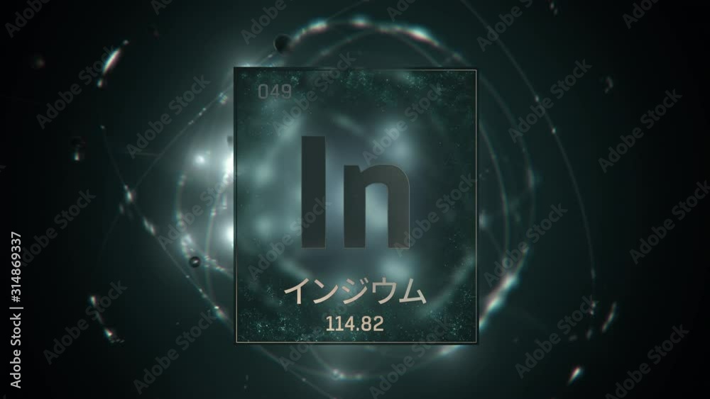 Vidéo Stock Indium as Element 49 of the Periodic Table. Seamlessly ...