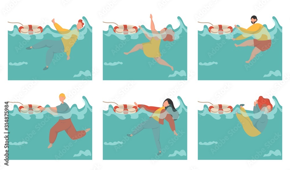 Drowning First Aid Clip Art