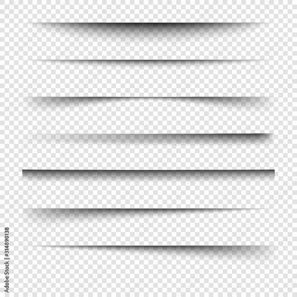 Vector realistic shadows.Vector set of transparent realistic shadow ...