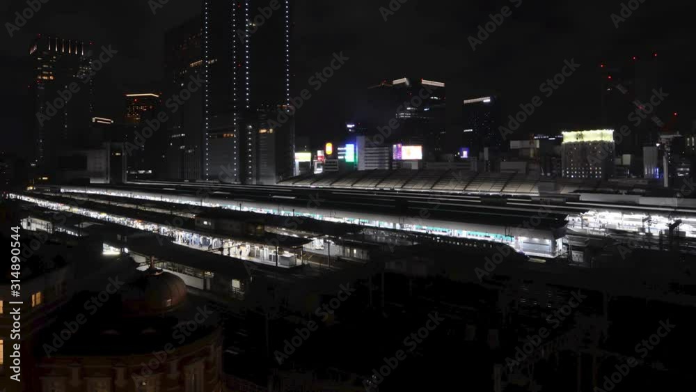 4K Time lapse of train moving in Tokyo Station, Tokyo, Japan. Tokyo ...