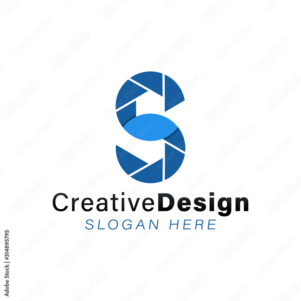 Initial letter S Modern Shutter Camera Logo Ideas. Inspiration logo ...