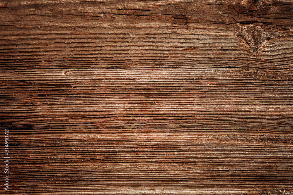 Brown unpainted natural wood with grains for background and texture ...