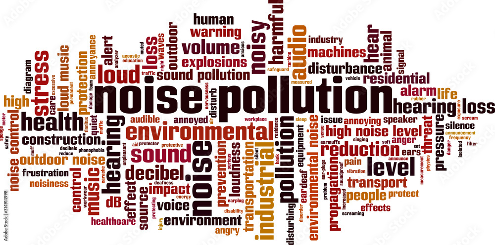Noise pollution word cloud Stock Vector | Adobe Stock