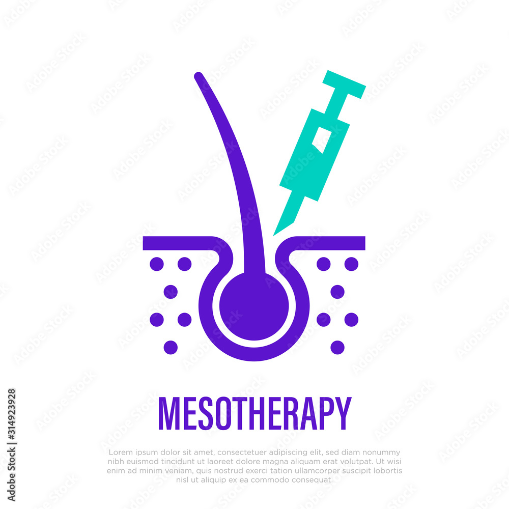 Mesotherapy: injection in hair follicle. Hair loss treatment. Alopecia ...
