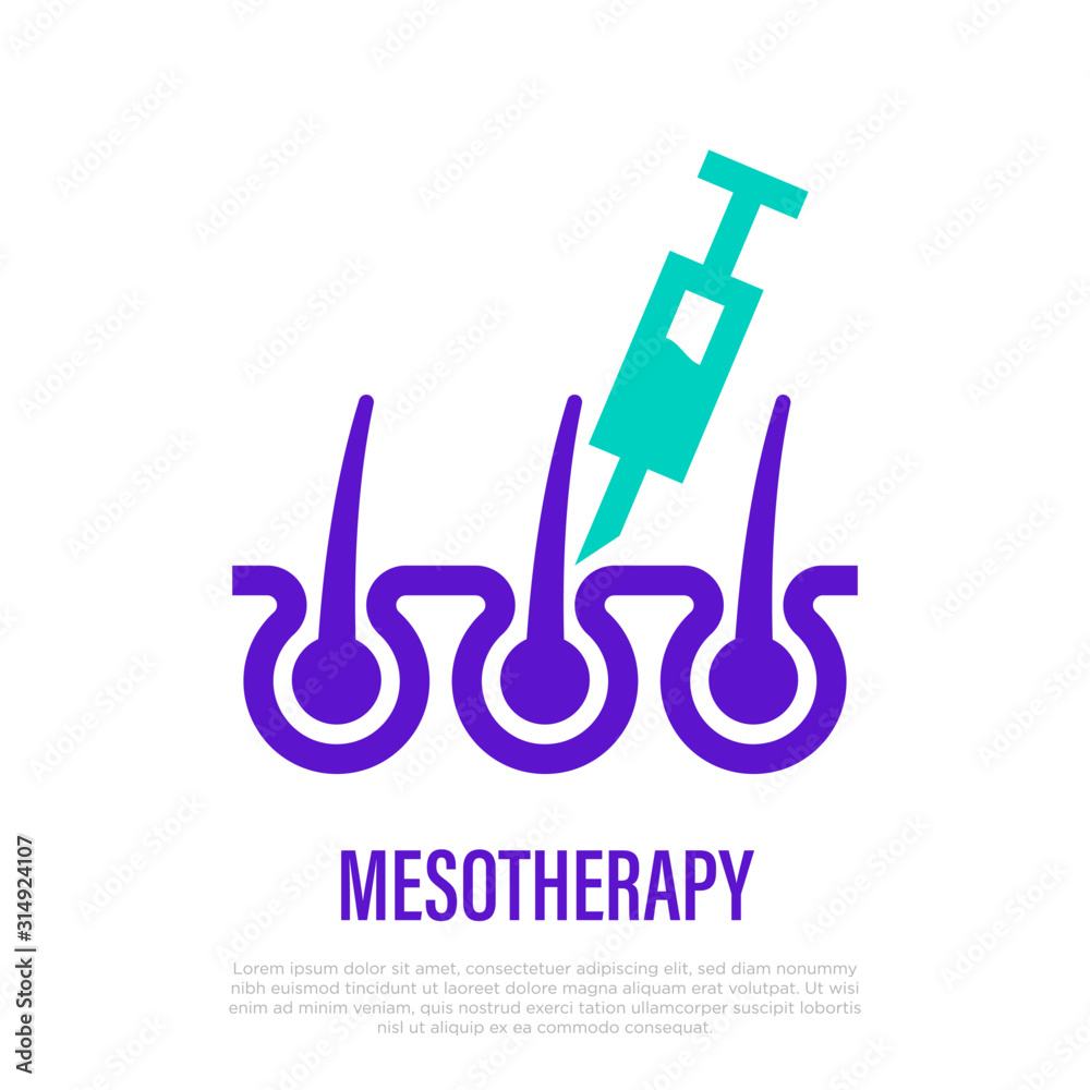 Mesotherapy: injection in hair follicle. Hair loss treatment. Alopecia ...