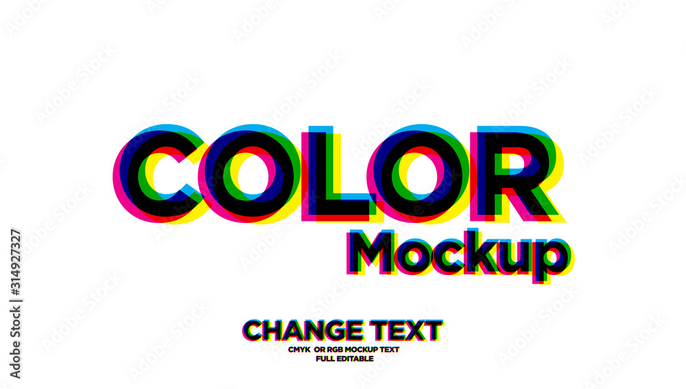 Overprint Colors text effect mockup / full editable Stock Vector ...