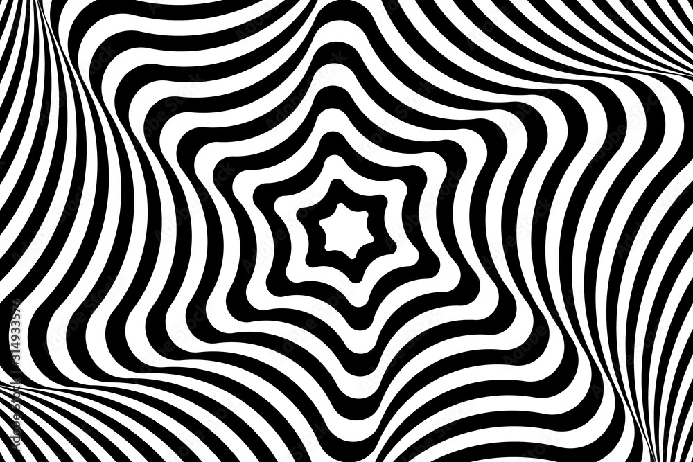 Vector abstract illustration of swirl pattern. Trendy background in op ...