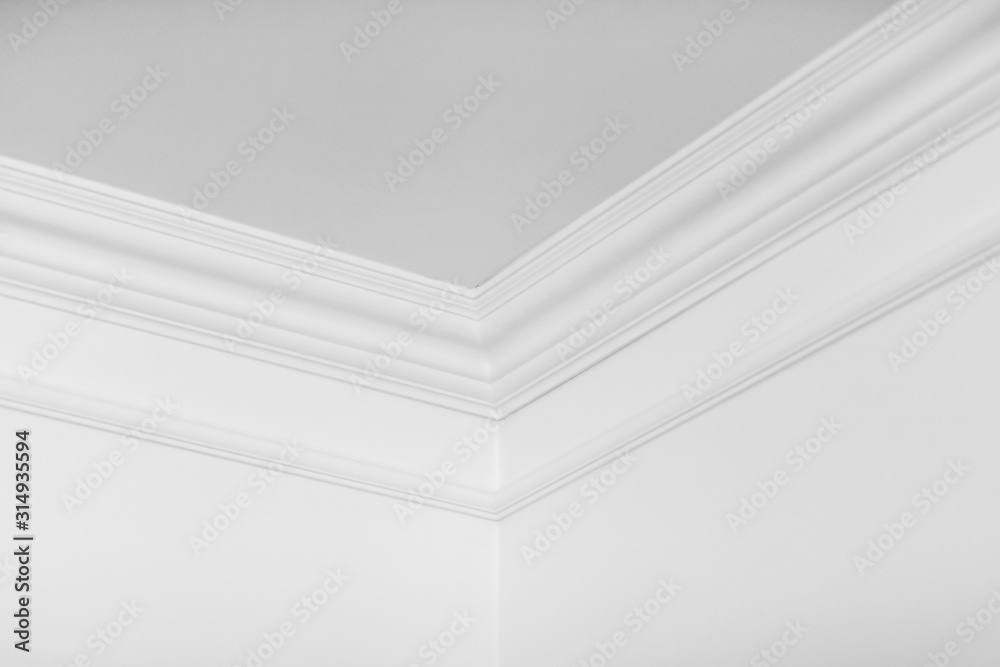 Molding on ceiling detail, interior design and architectural abstract ...