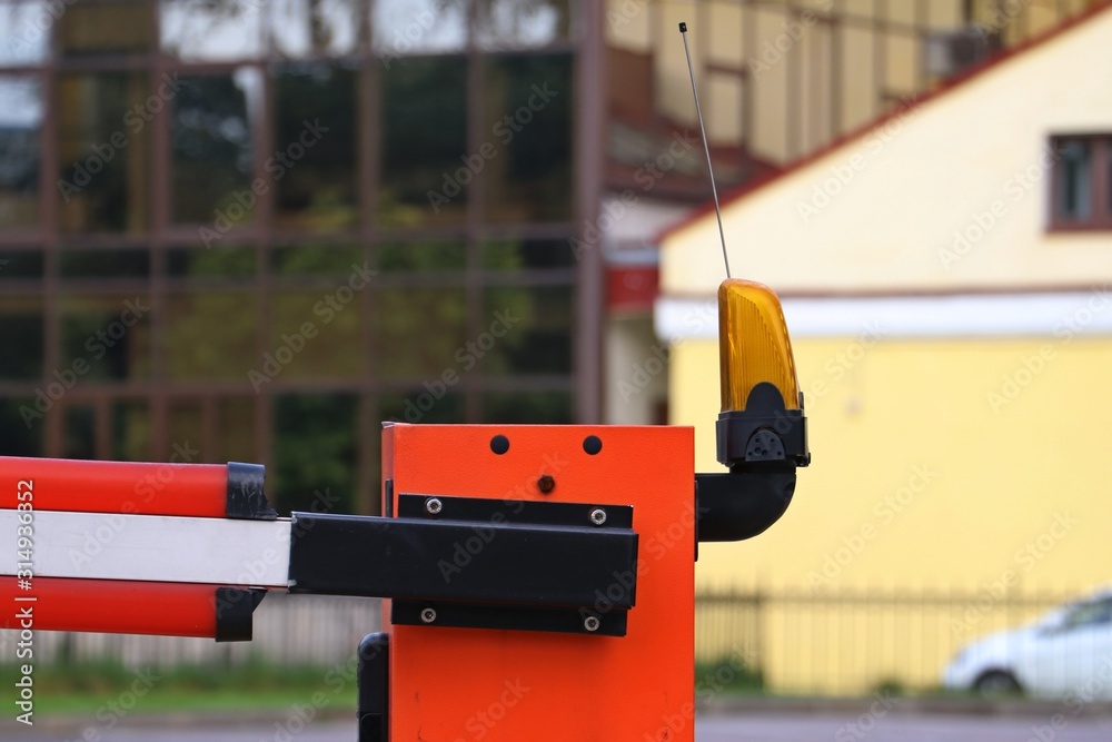 Gate Barrier System flash lamp indicator and gsm antenna Stock Photo ...