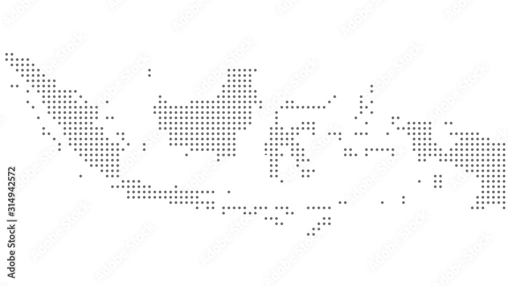 Indonesia map dotted, grey point, on white background. Stock Vector ...