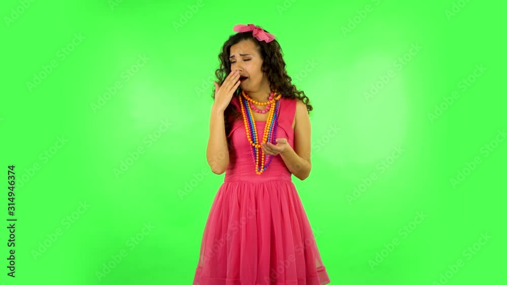 Woman claps his hands with dissatisfaction. Green screen Stock Video ...