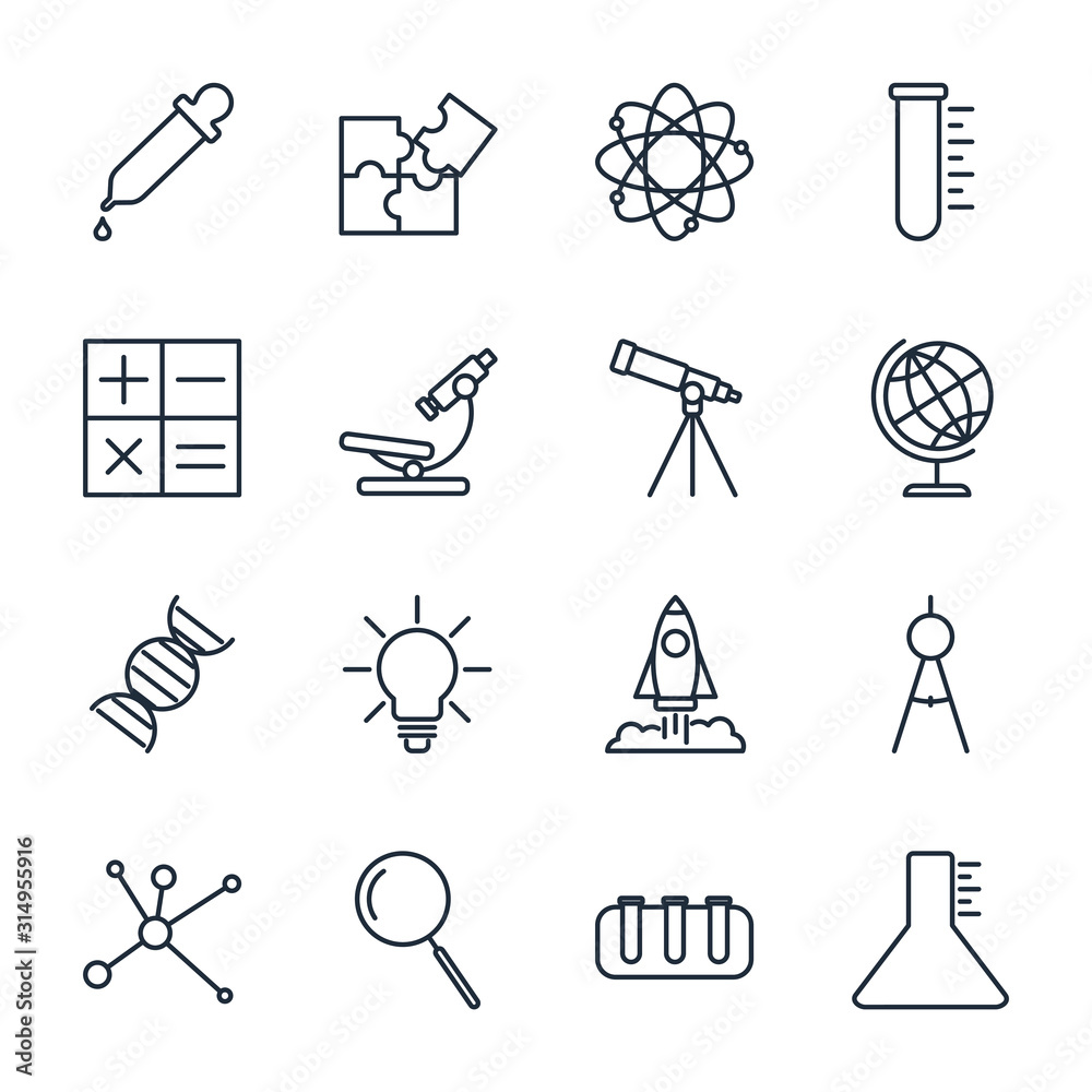 Set Science icon template color editable. scientific activity elements ...