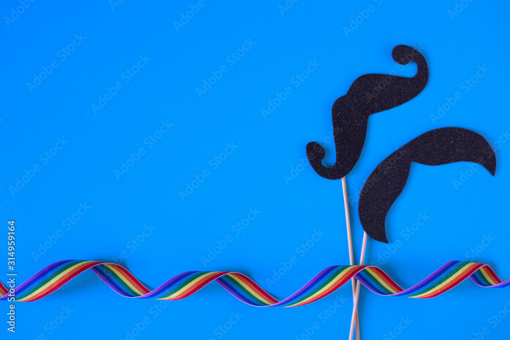Rainbow Mustache Background