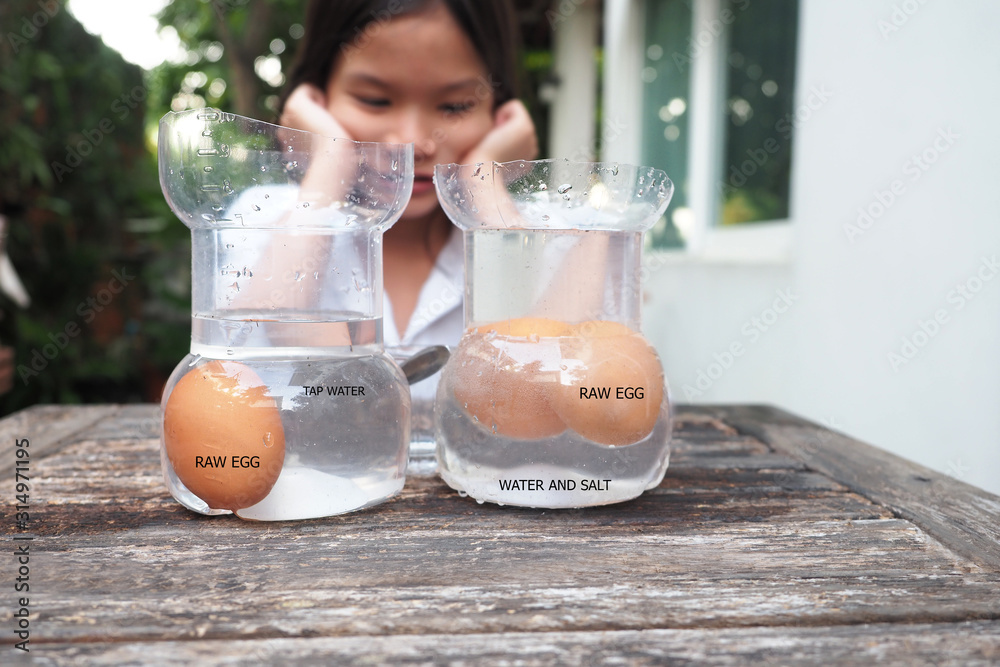 kids easy experiment at home.Asian siblings kid making Salty Science ...