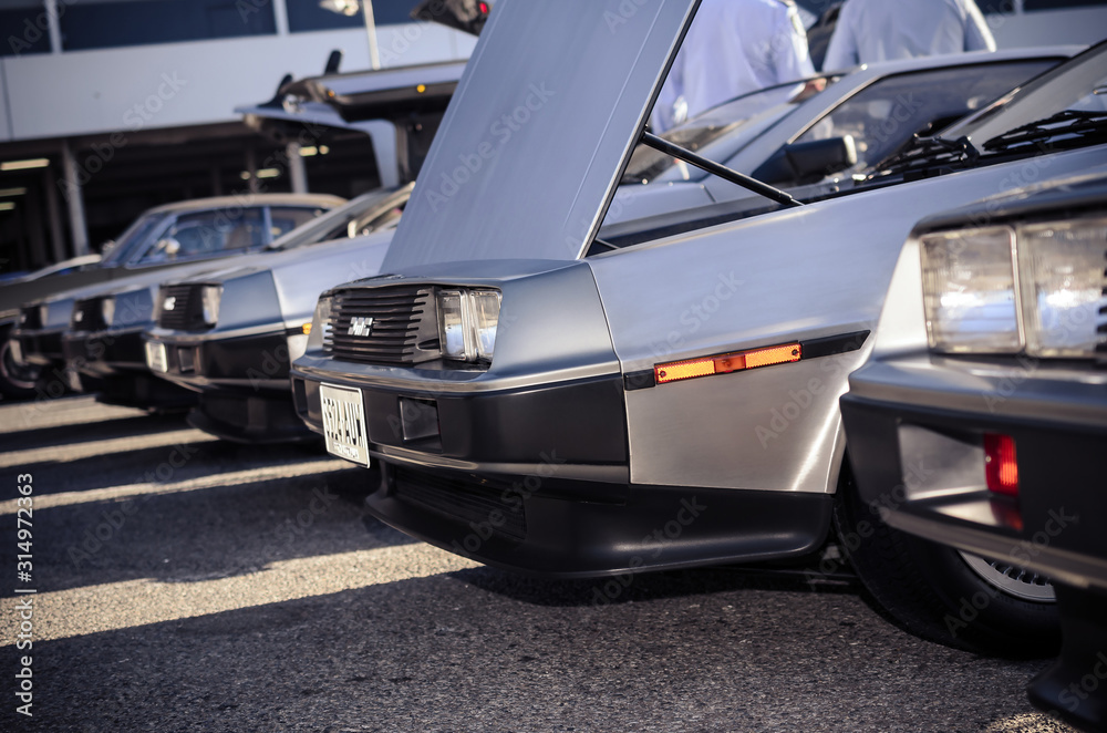 Iconic DeLorean DMC-12 cars lineup Stock Photo | Adobe Stock