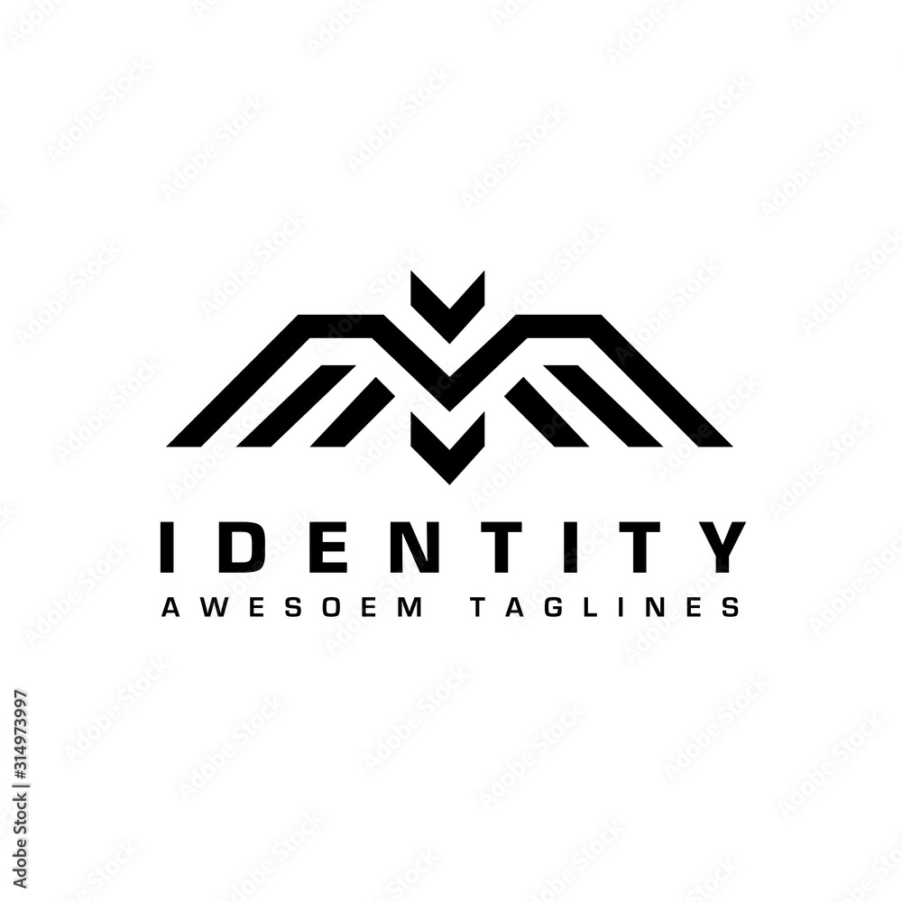 abstract letter m bird black bold line logo concept Stock Vector ...