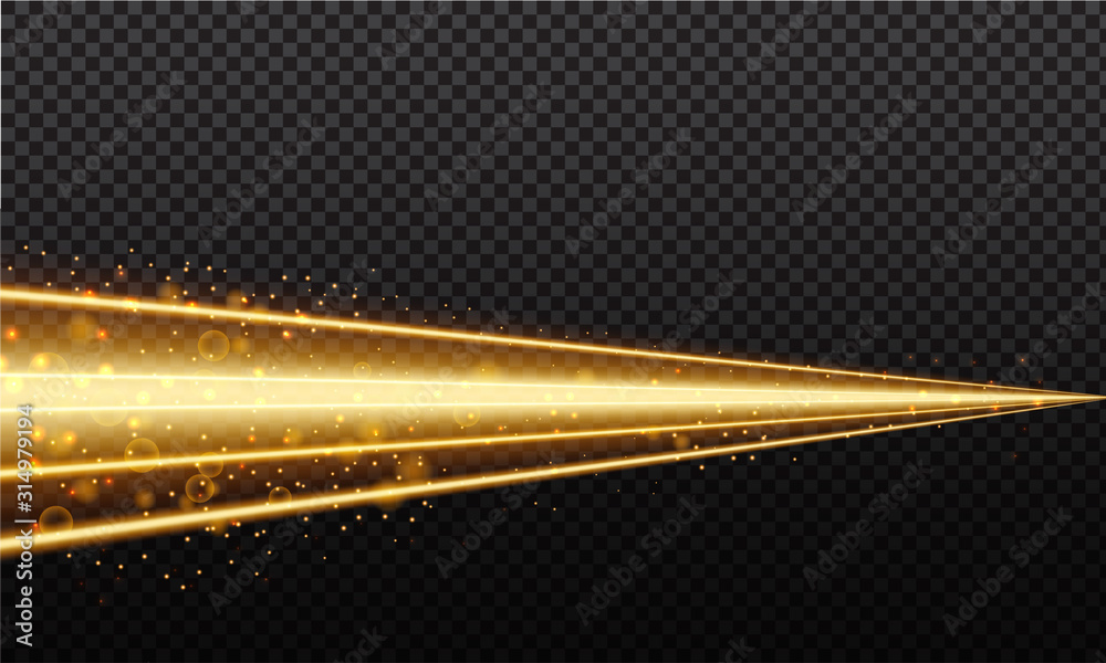 Golden magic line. Gold trail isolated on transparent background ...