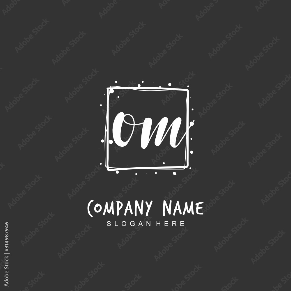 Handwritten initial letter O M OM for identity and logo. Vector logo ...