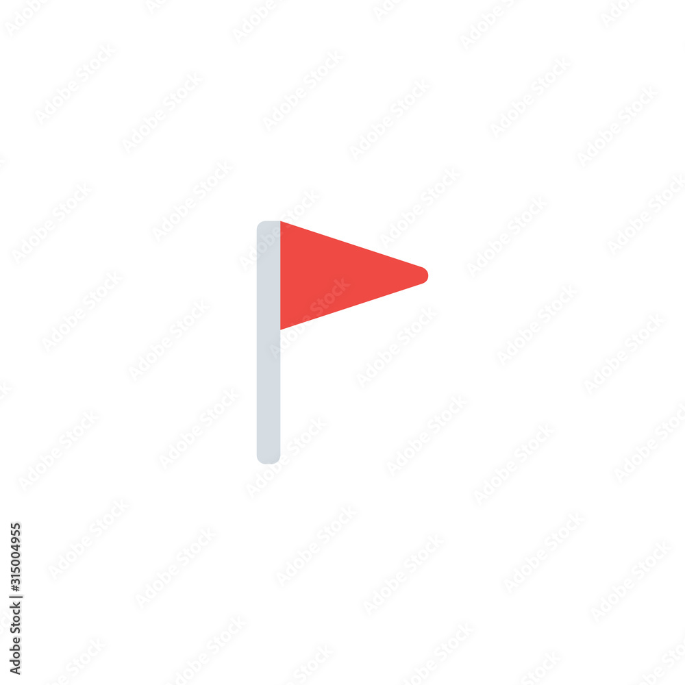 Triangular Flag flat vector Icon. Isolated Flag, Map Location Symbol ...