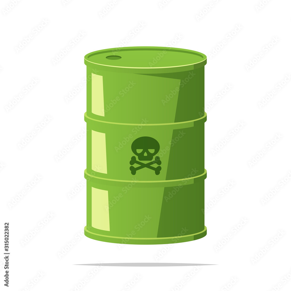 Toxic waste barrel vector isolated illustration Stock Vector | Adobe Stock