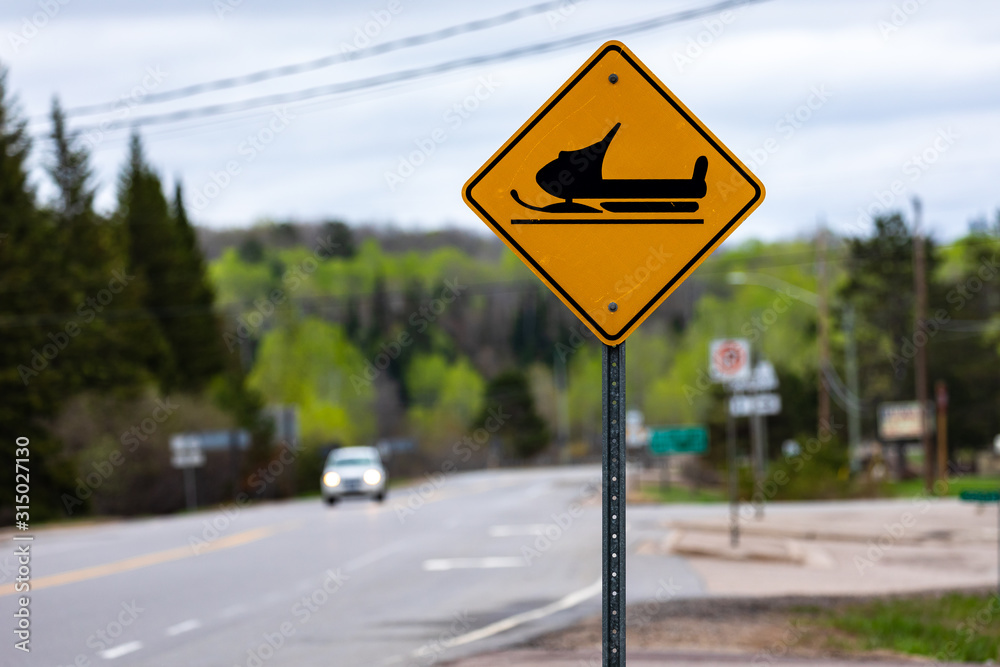 Snowmobile Crossing Sign